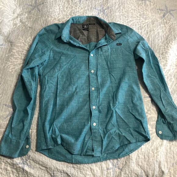 Volcom | Shirts | Turquoise Blue Shirt | Poshmark